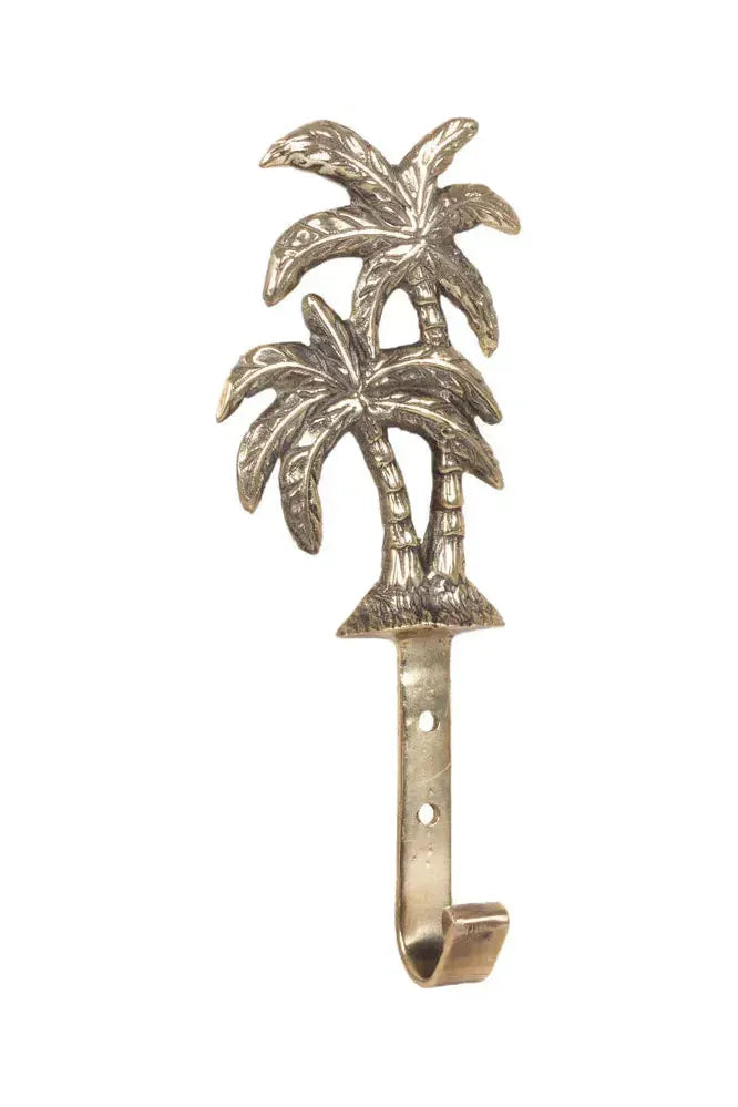 Palm Tree Double Hook - Brass